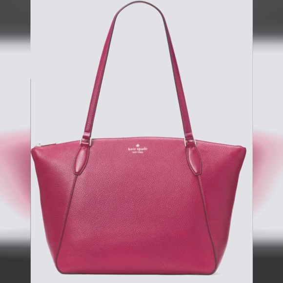 kate spade | Bags | Kate Spade Monica Leather Tote Dark Raspberry ...